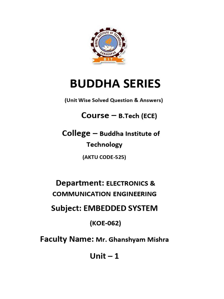 Buddha Series ES Unit 1 | PDF | Embedded System | Computer Hardware