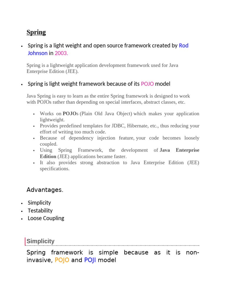 Spring Notes & Programs | PDF | Spring Framework | Class (Computer ...
