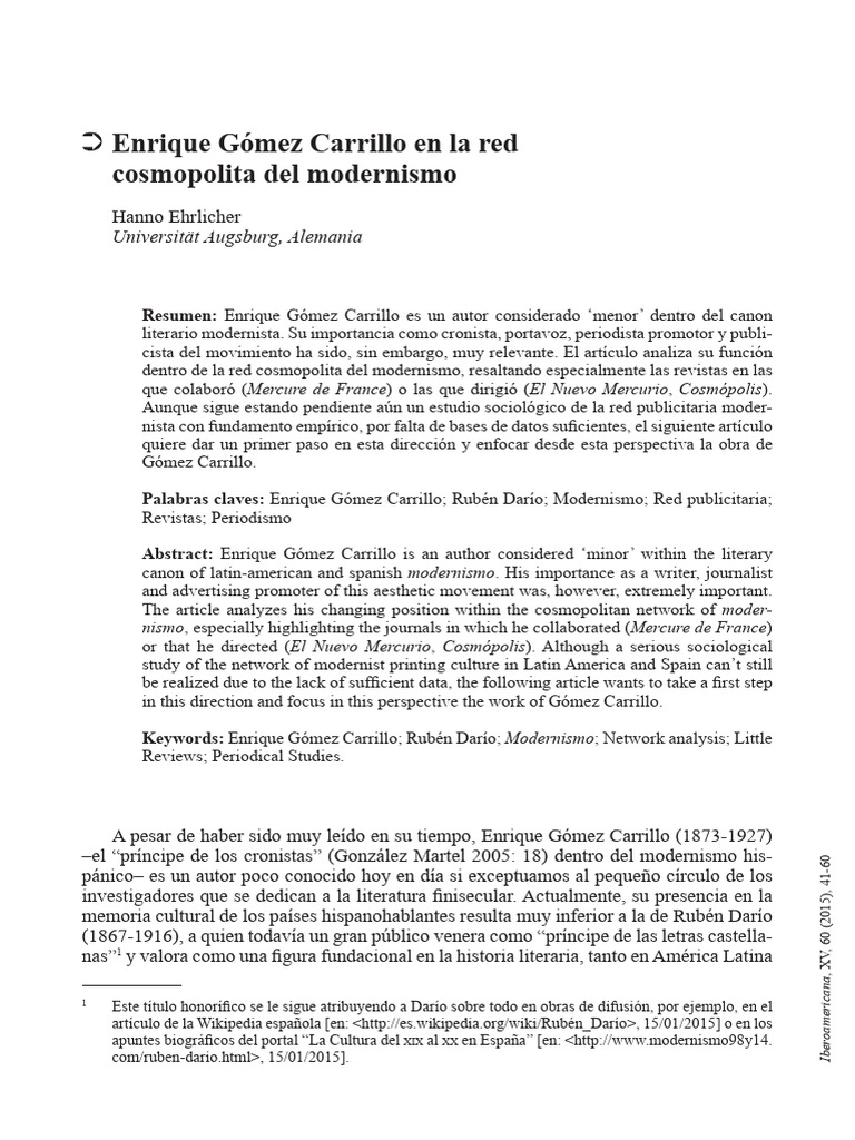 Enrique Gómez Carrillo y el Modernismo | PDF | America latina | Madrid