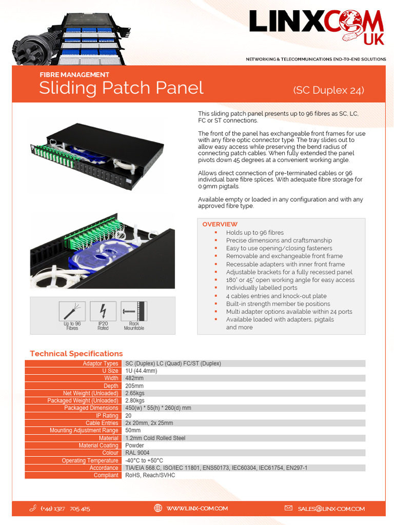 SCDXFF24 - LINXCOM SC Duplex 24 Datasheet | PDF | Electronics | Telecommunications Equipment