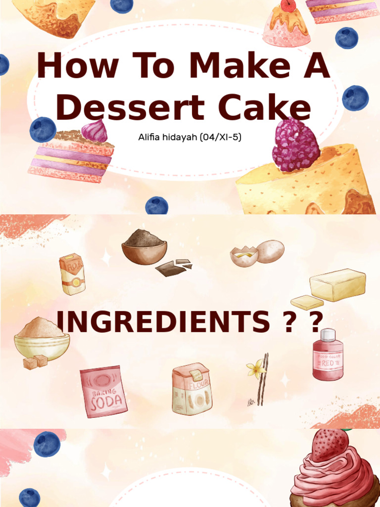 text procedure how to make cake | PDF