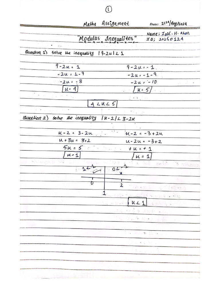 Modulus Inequalites Assignment | PDF