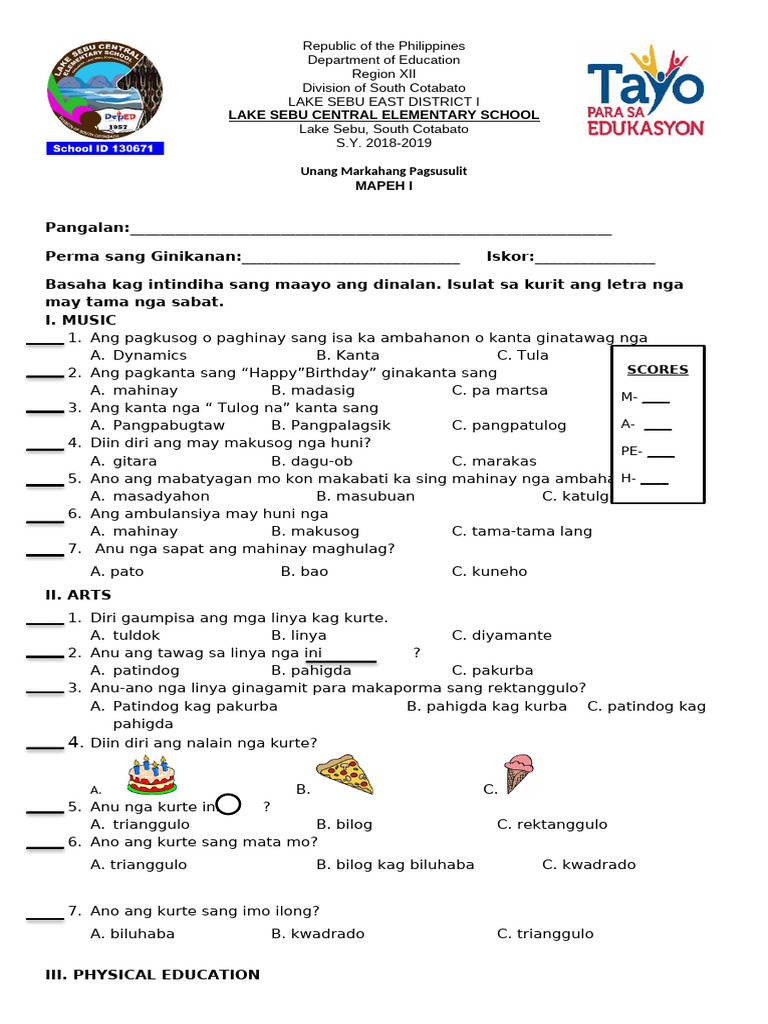 Mapeh 1 2018 - Q1 | PDF
