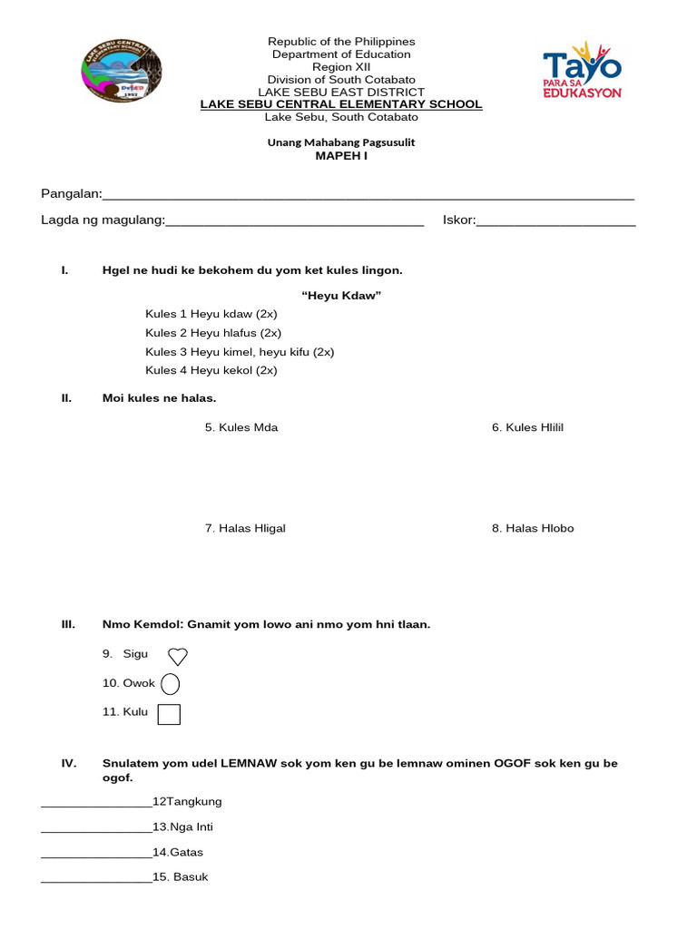 Mapeh 1st Pdf