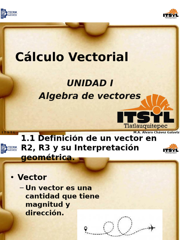 Cálculo Vectorial: Unidad I Algebra de Vectores | PDF | Vector Euclidiano | Escalar (Matemáticas)
