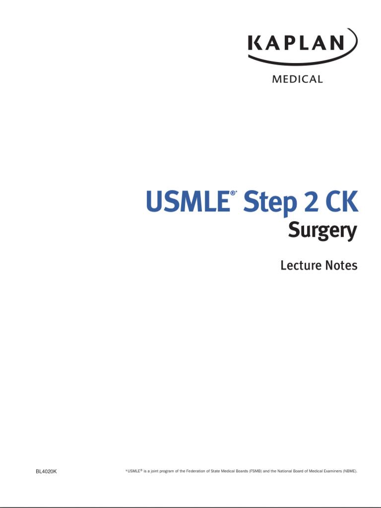 USMLE Step 2 CK Lecture Notes Surgery ATF | PDF | United States Medical ...