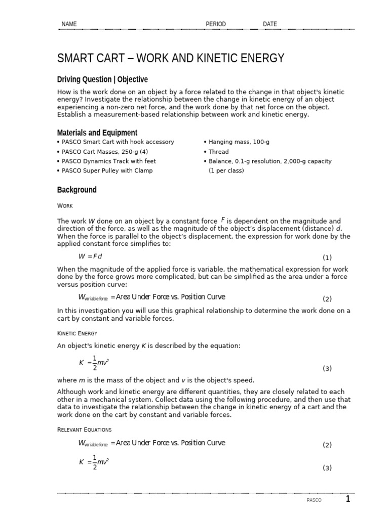SC_Work_Kinetic_Energy | PDF | Force | Kinetic Energy
