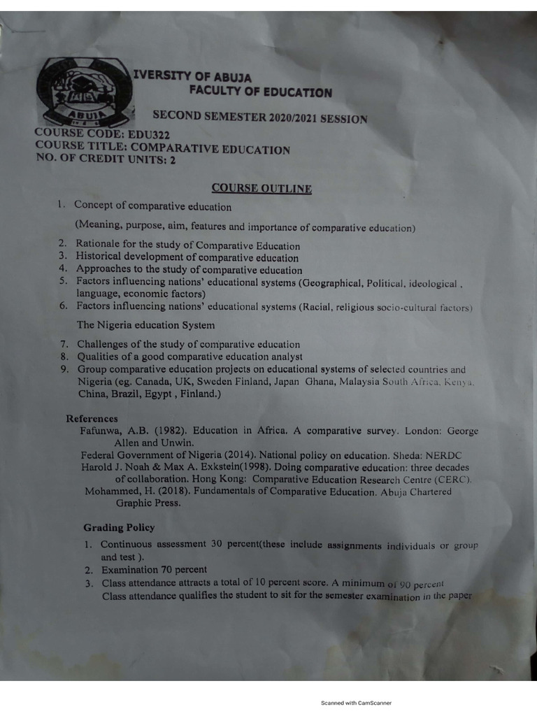 EDU 322 Handout | PDF