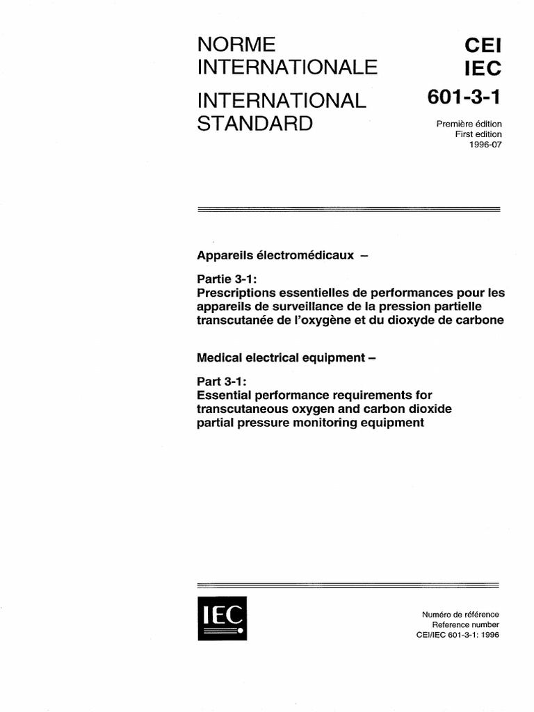 IEC 60601-3-1-1996 Scan | PDF | Commission électrotechnique ...