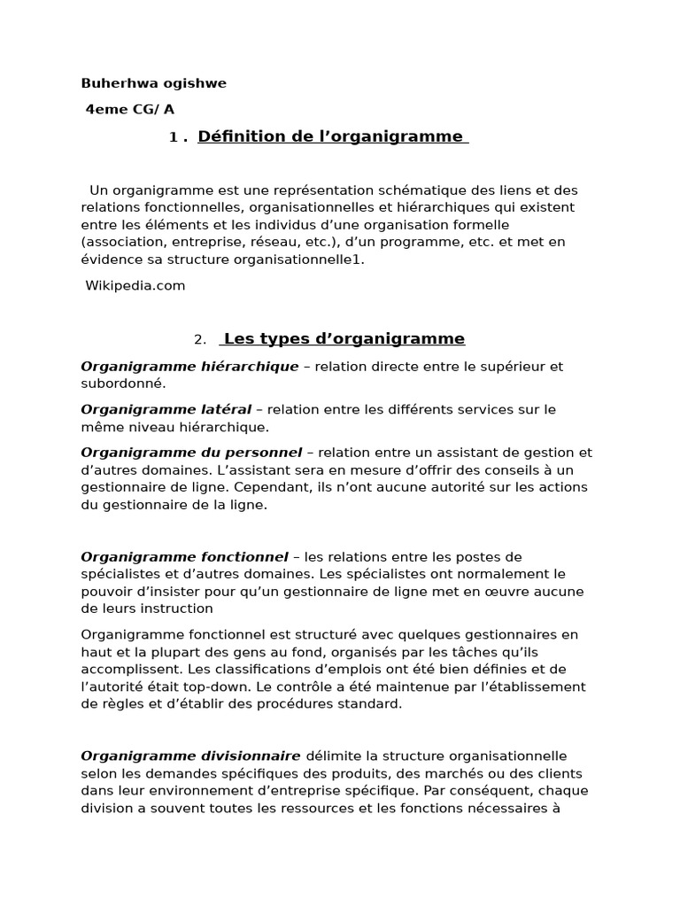 Travail Orga | PDF | Business