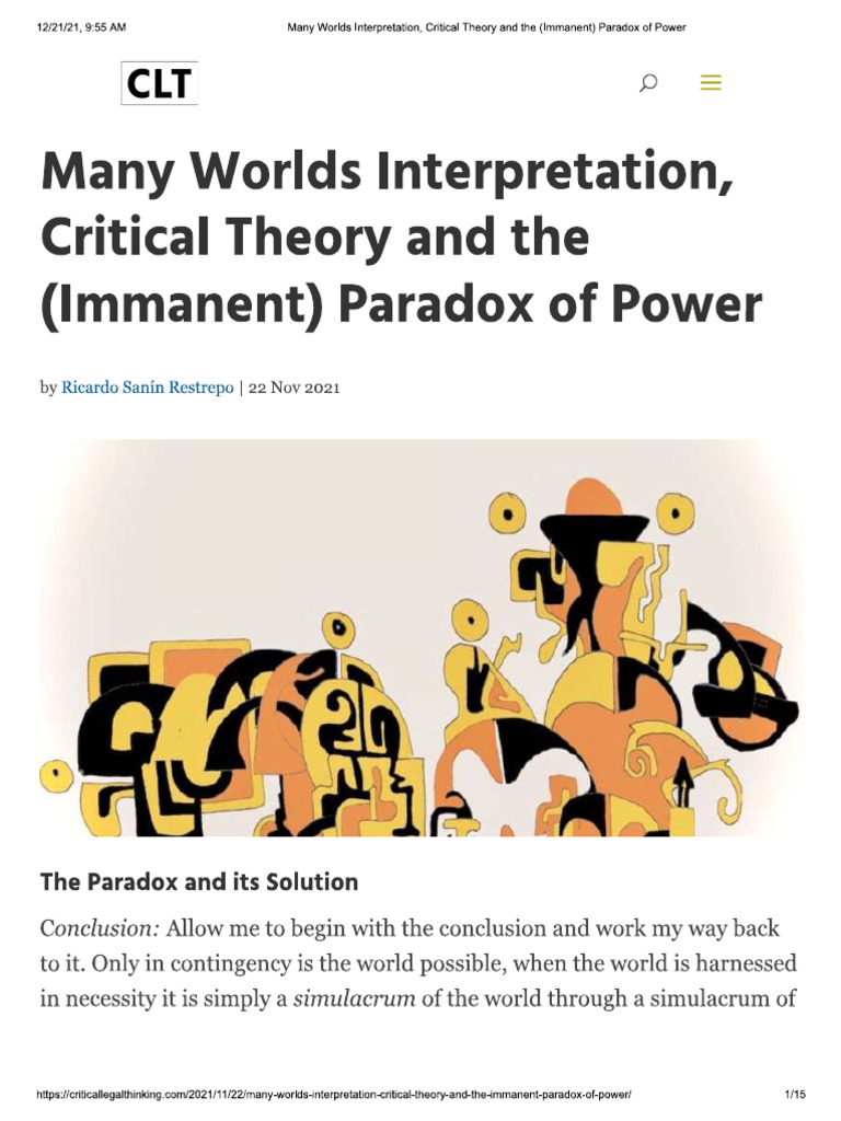 Many Worlds Interpretation Critical Theo | PDF