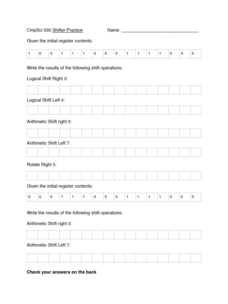Shifter Practice | PDF