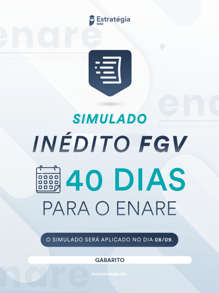 Gabarito Simulado ENARE FGV 2024 | PDF