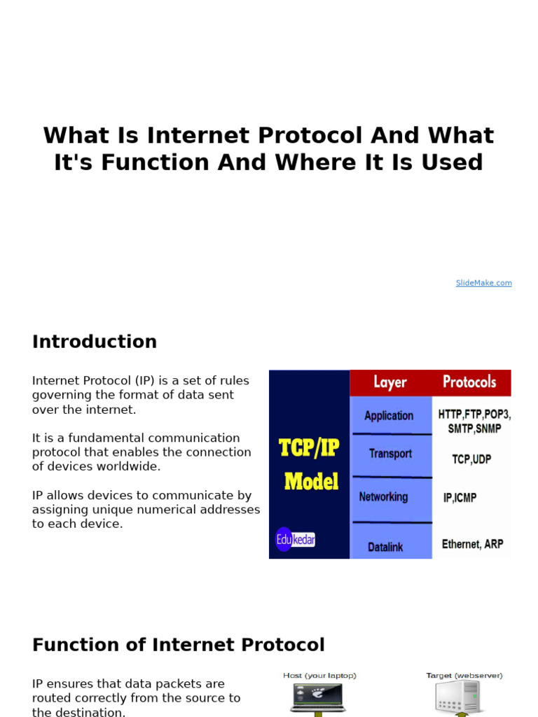 What Is Internet Protocol and What It's Function and Where It Is Used ...