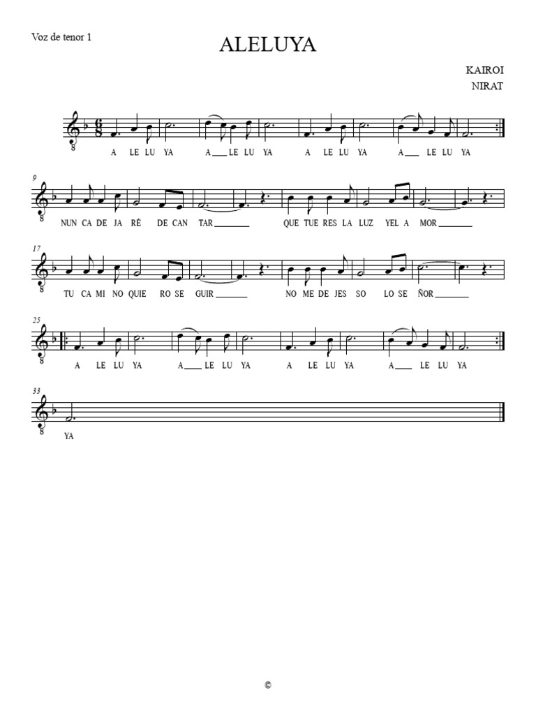 Tenor 1 Aleluya Kairoi | PDF
