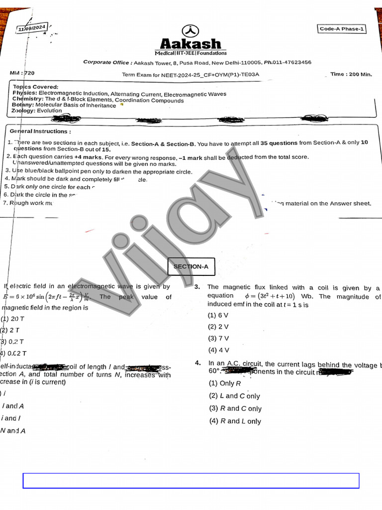 Te 3 Code A Viju Oym Que @cet - Jee - Neet | PDF