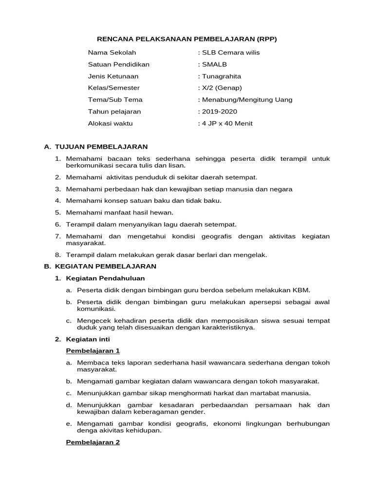 RPP KLS X A | PDF | Seni & Disiplin Bahasa | Kajian Bahasa Asing