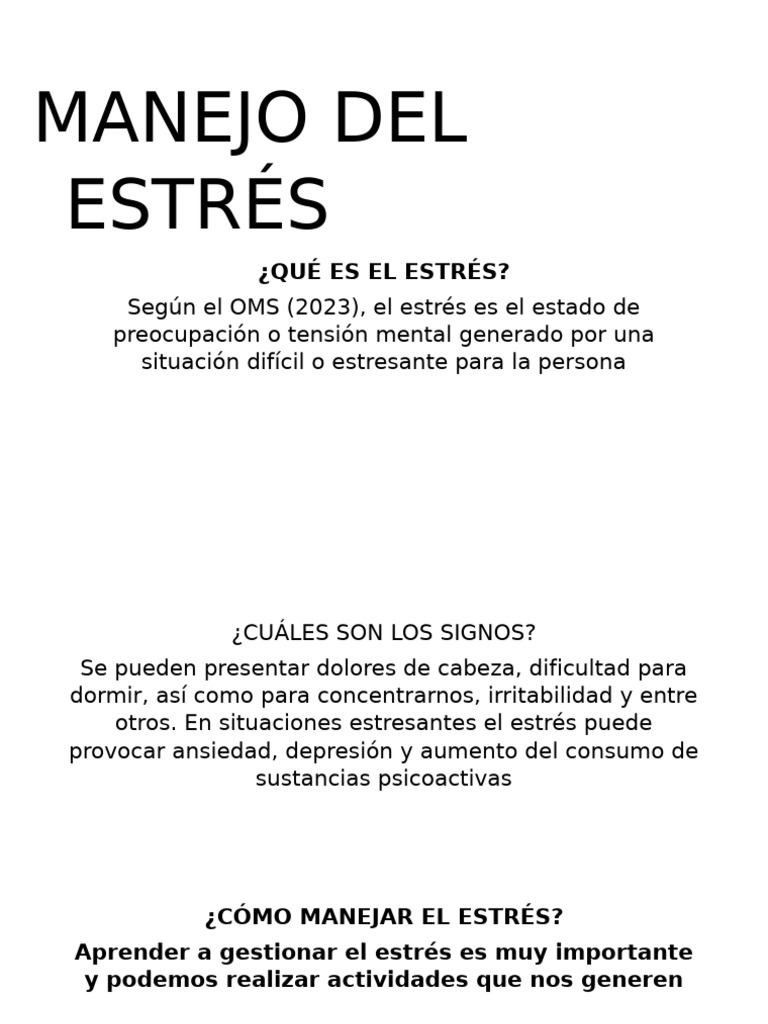 Manejo Del Estrés | PDF
