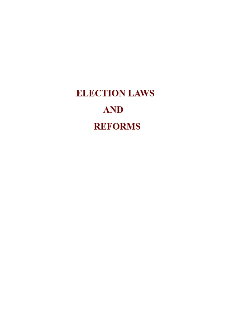 Election Laws and Reforms | PDF | Elections | Democracy