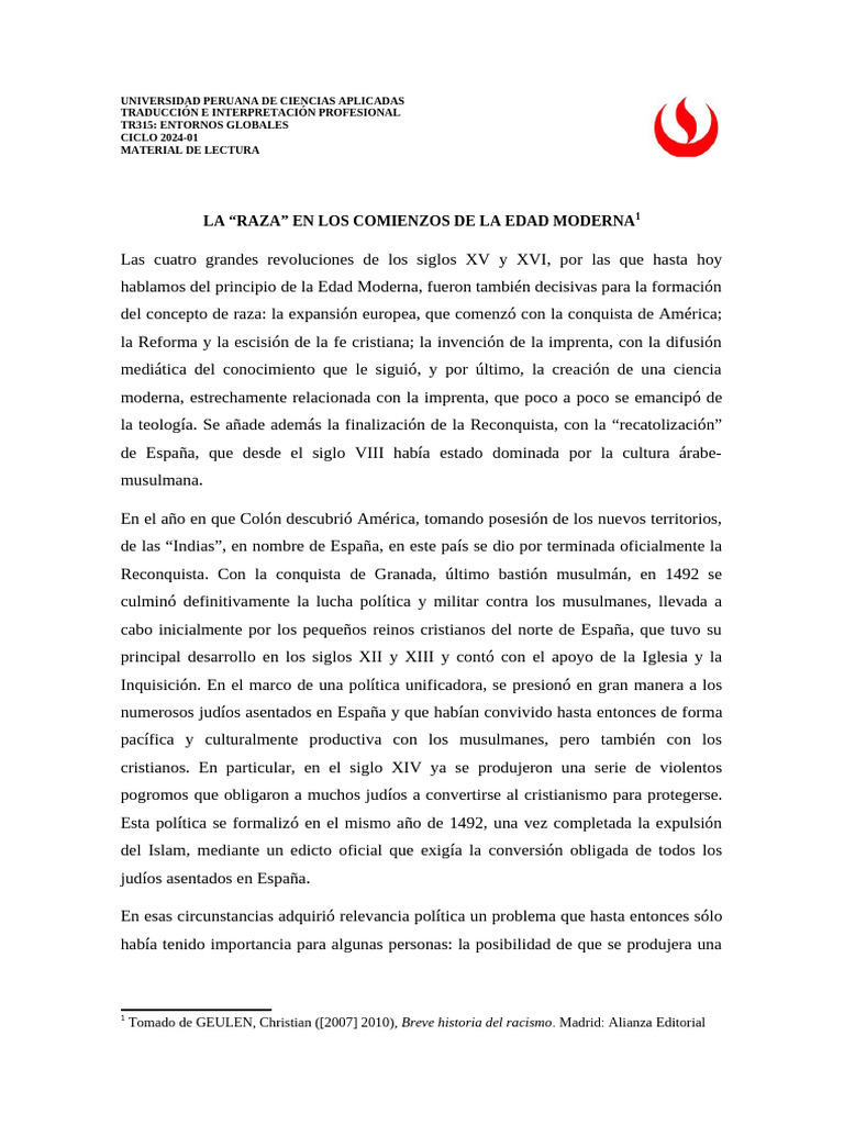 TR315 GEULEN, Christian La Raza en Los Inicios de La Edad Moderna | PDF ...