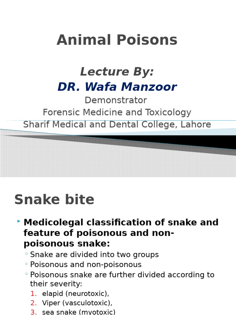 Animal_Poisons | PDF | Snake | Clinical Medicine