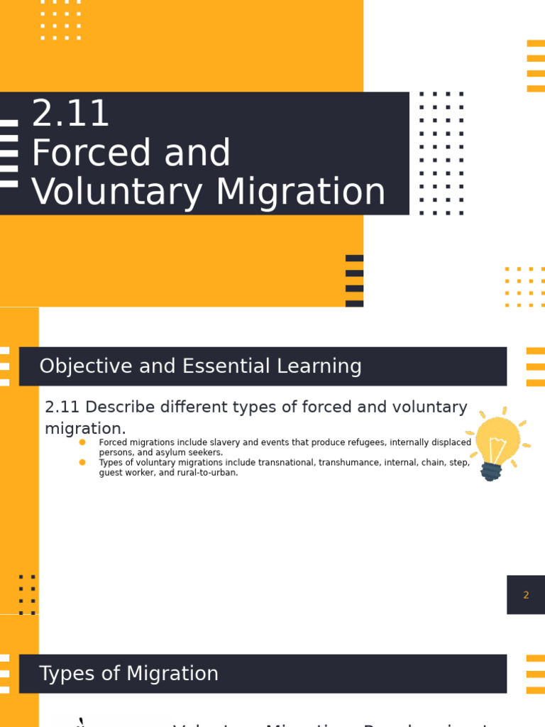 2 11 Forced And Voluntary Migration Pdf Human Migration Refugee