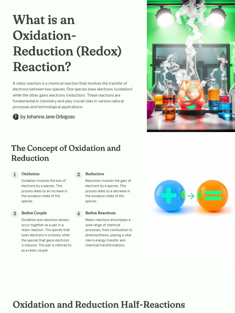 What-is-an-Oxidation-Reduction-Redox-Reaction | PDF | Redox | Chemical ...