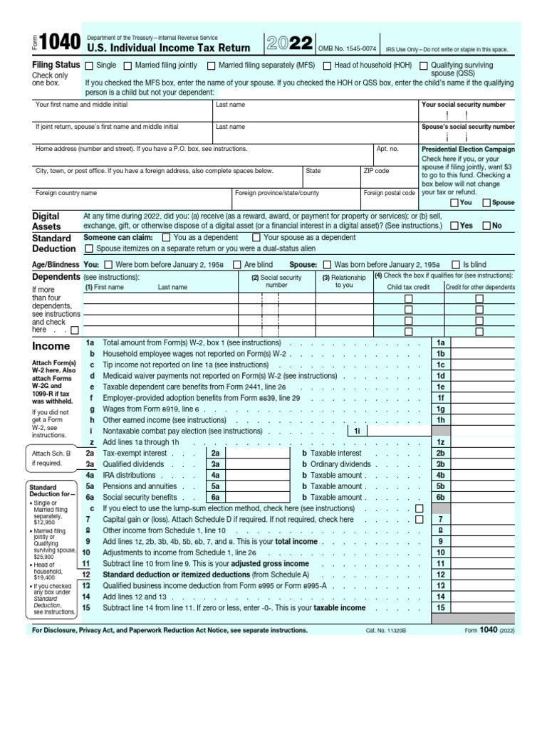 RL 1040--2022 DERICK | PDF | Irs Tax Forms | Tax Deduction