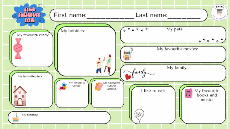 All About Me Printable | PDF | Self-Improvement