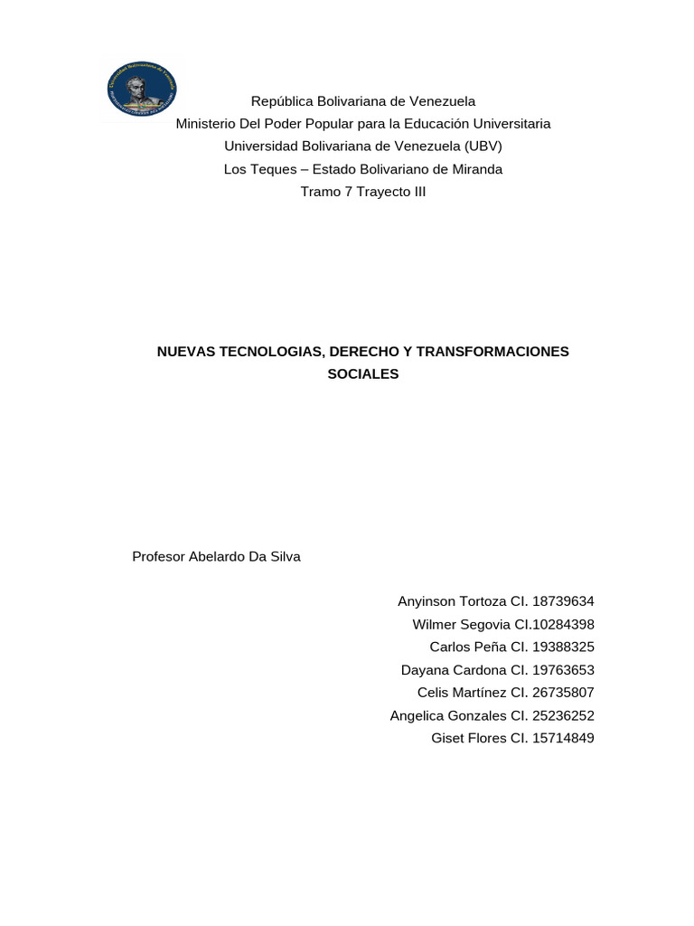 Nuevas Tecnologias, Derecho y Transformaciones Sociales | PDF | Trata de personas | Libertad de ...