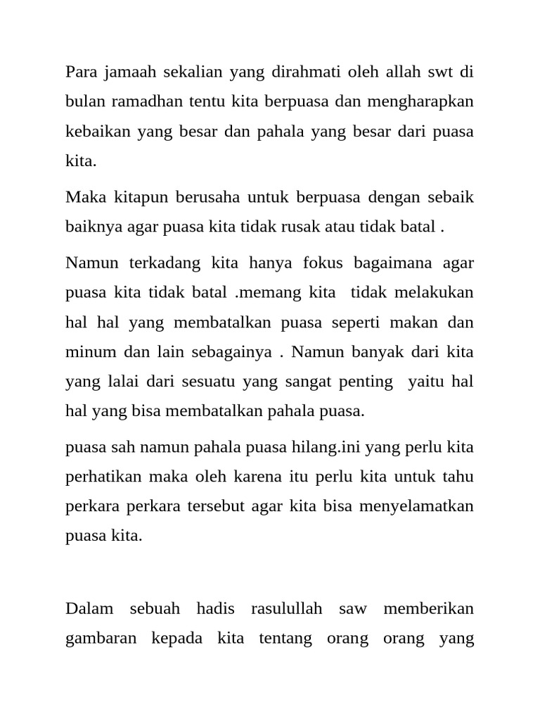 Materi Ceramah Terawih | PDF