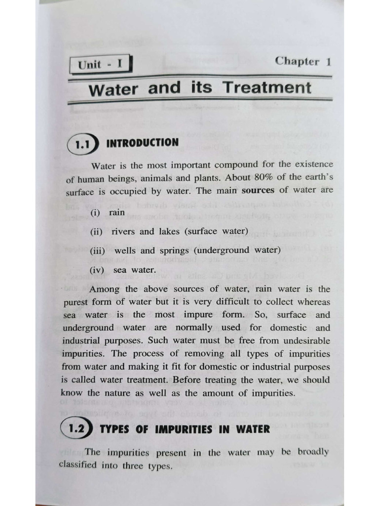 Eng. Chem. Unit 1 | PDF