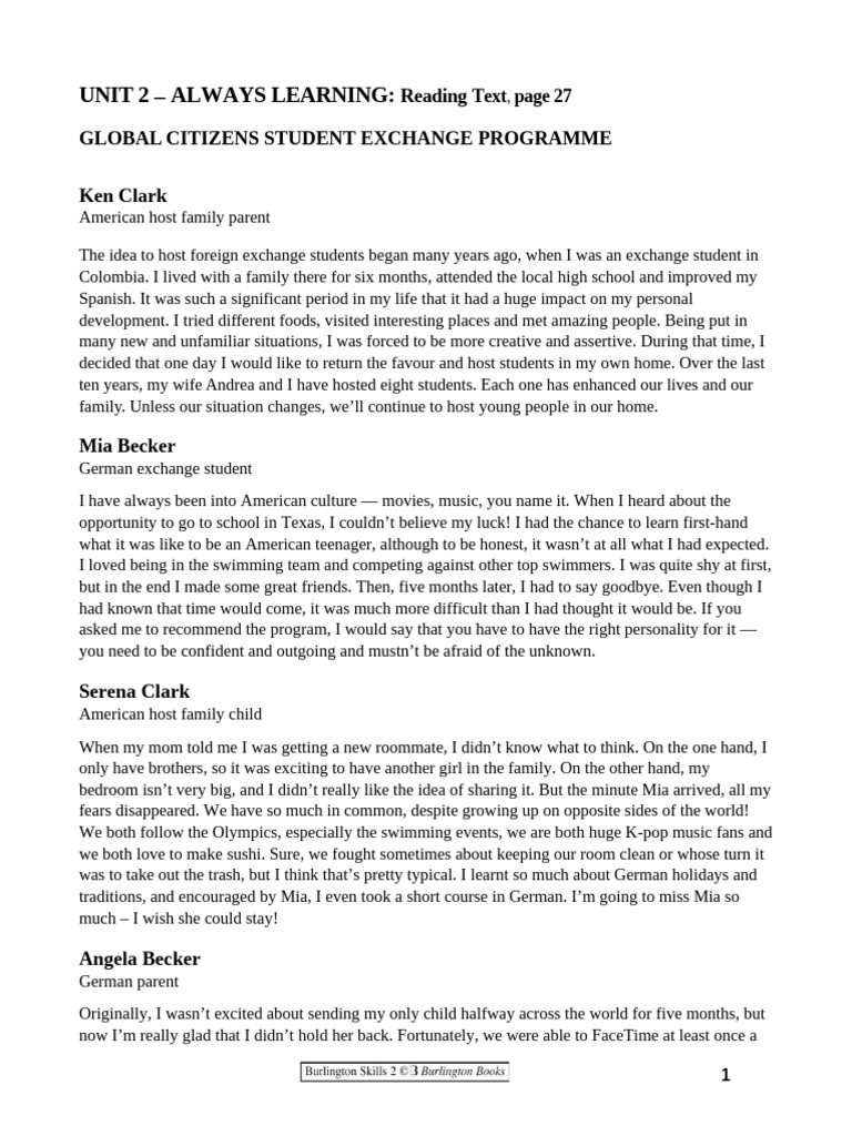 BurlingtonSkills2 Reading Unit2 | PDF