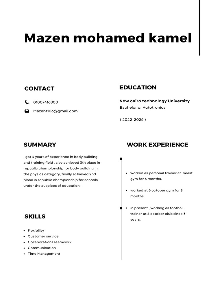 Mazen Mohamed Kamel: Education Contact | PDF