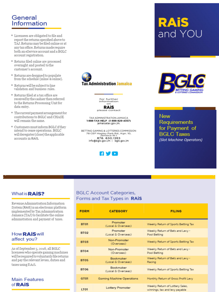 bglc_rais_brochure | PDF | Taxes | Gambling