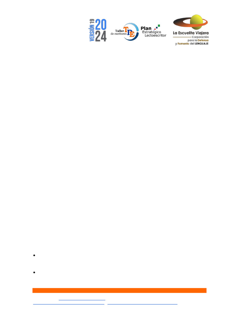 PROYECTO-Taller de Escritores de La Escuelita Viajera, Version 19-2024 ...