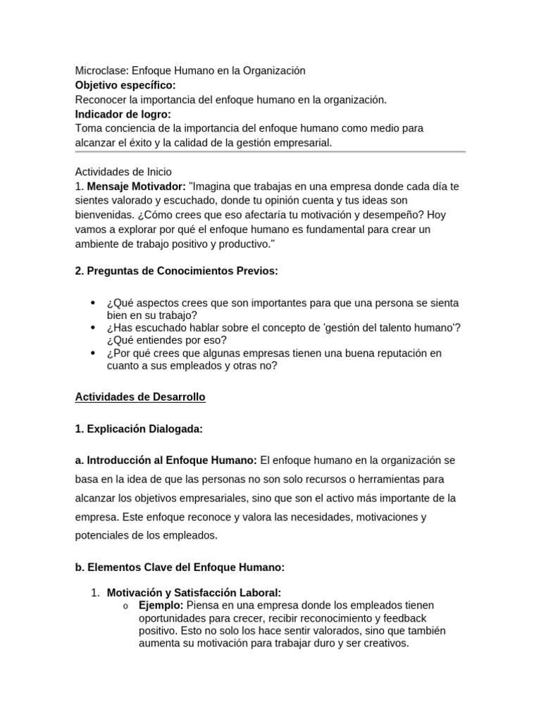 Enfoque Humano | PDF | Business | Motivación