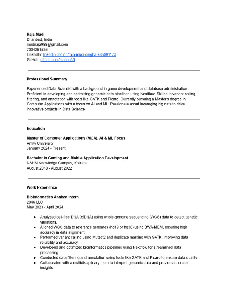 Raja Mudi Cv. | PDF | Bioinformatics | Genomics
