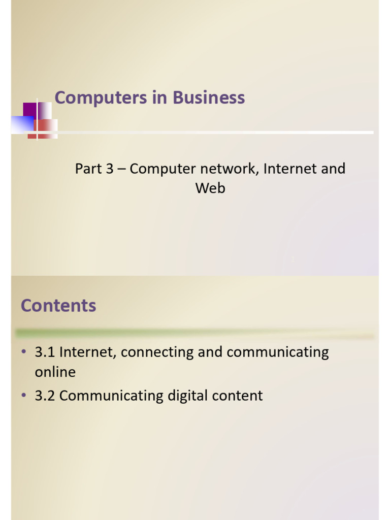 IM1011 Sem241 Topic 3 Network Internet WWW | PDF | Computer Network ...