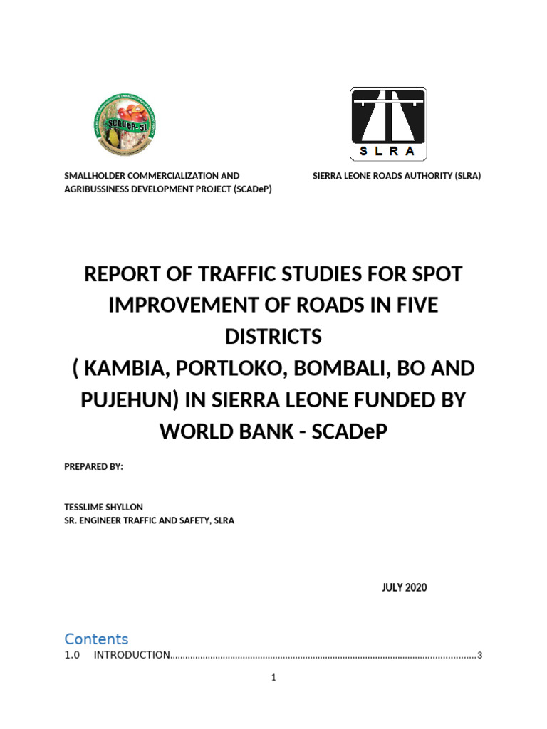 Traffic Studies - Feeder Roads - Spot Improvement Report | PDF | Truck ...