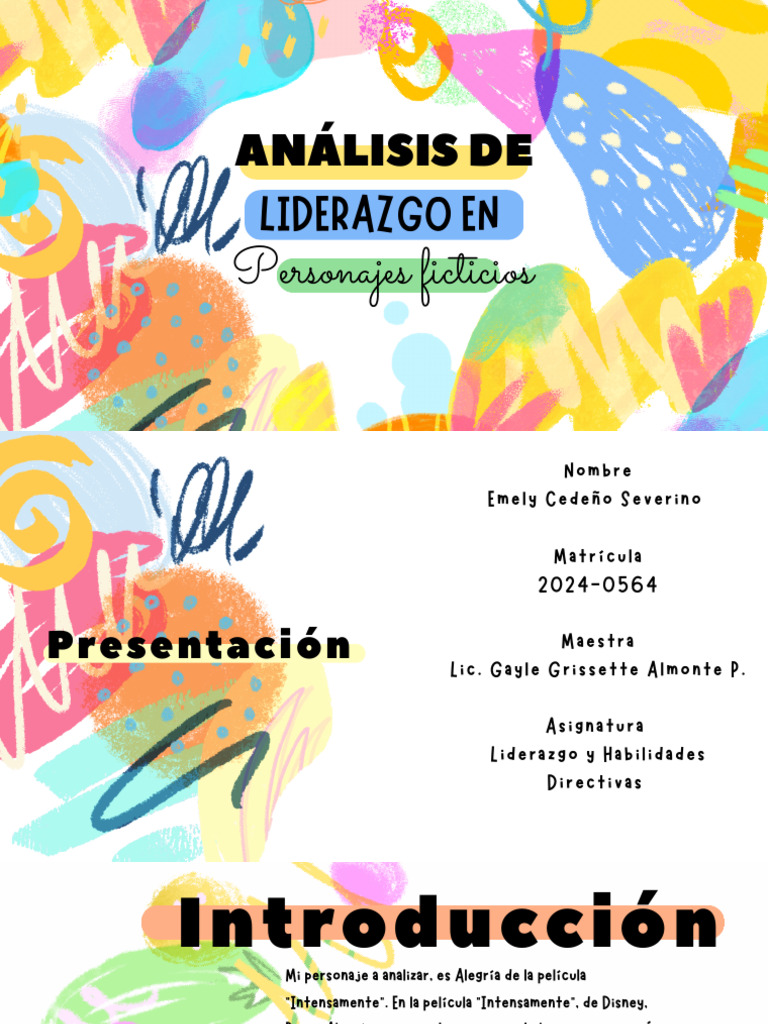 Análisis de Personaje - Alegría Intesamente | PDF | Las emociones ...