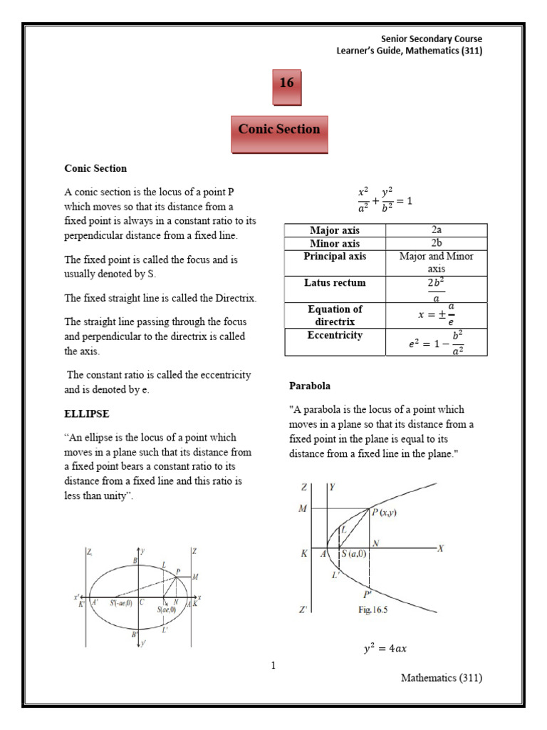 Conic Section | PDF | Ellipse | Geometry