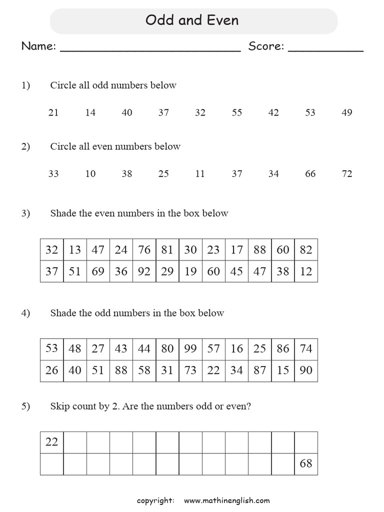 Oddand Even Circleand Boxes P1 | PDF