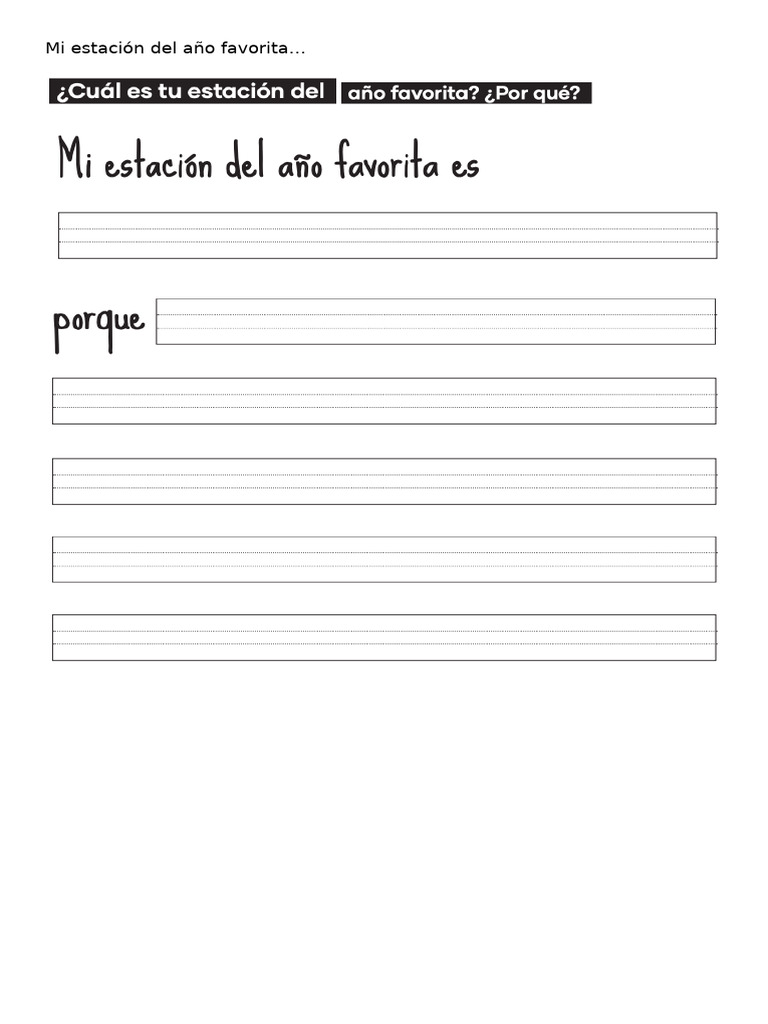 Pág 4 Mi Estación Del Año Favorita | PDF