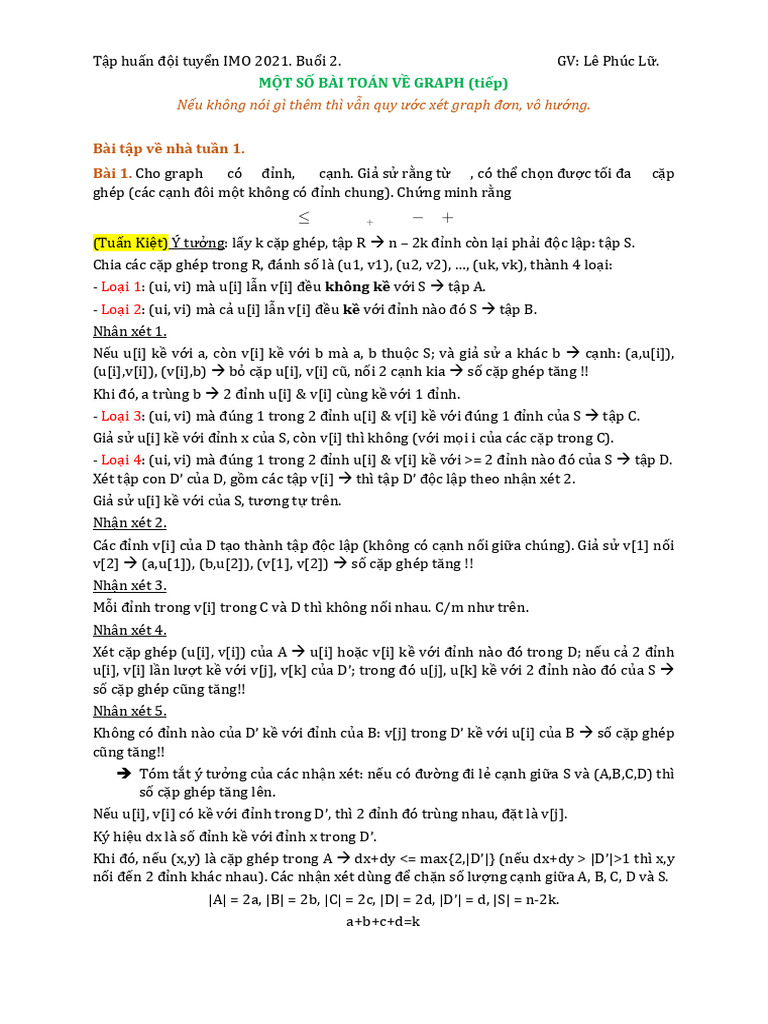 IMO 2021 Training - Buoi 2 (Note) | PDF