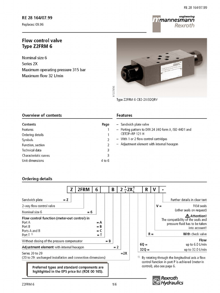No05-2 Flow Control Valve-REXROTH | PDF