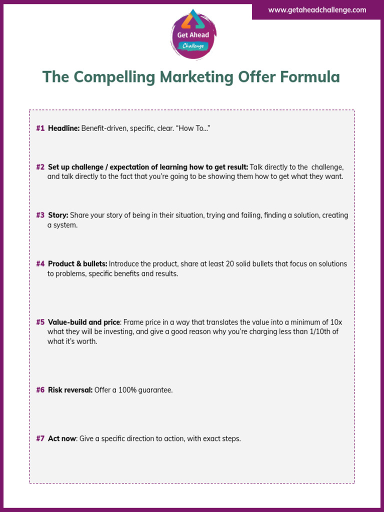 Day 9 - The Compelling Marketing Offer Formula | PDF | Career & Growth