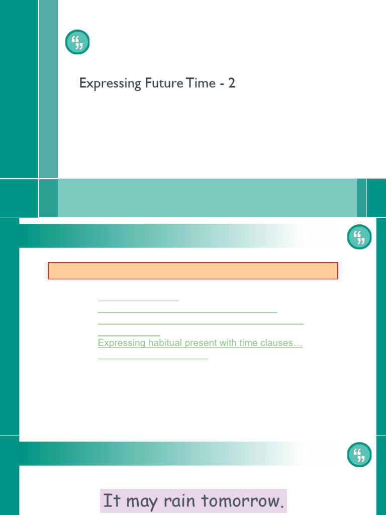 Learning - Express Future Time 2 | PDF | Verb | Syntax