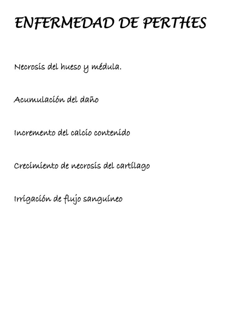 Enfermedad de Perthes: Necrosis Del Hueso y Médula | PDF