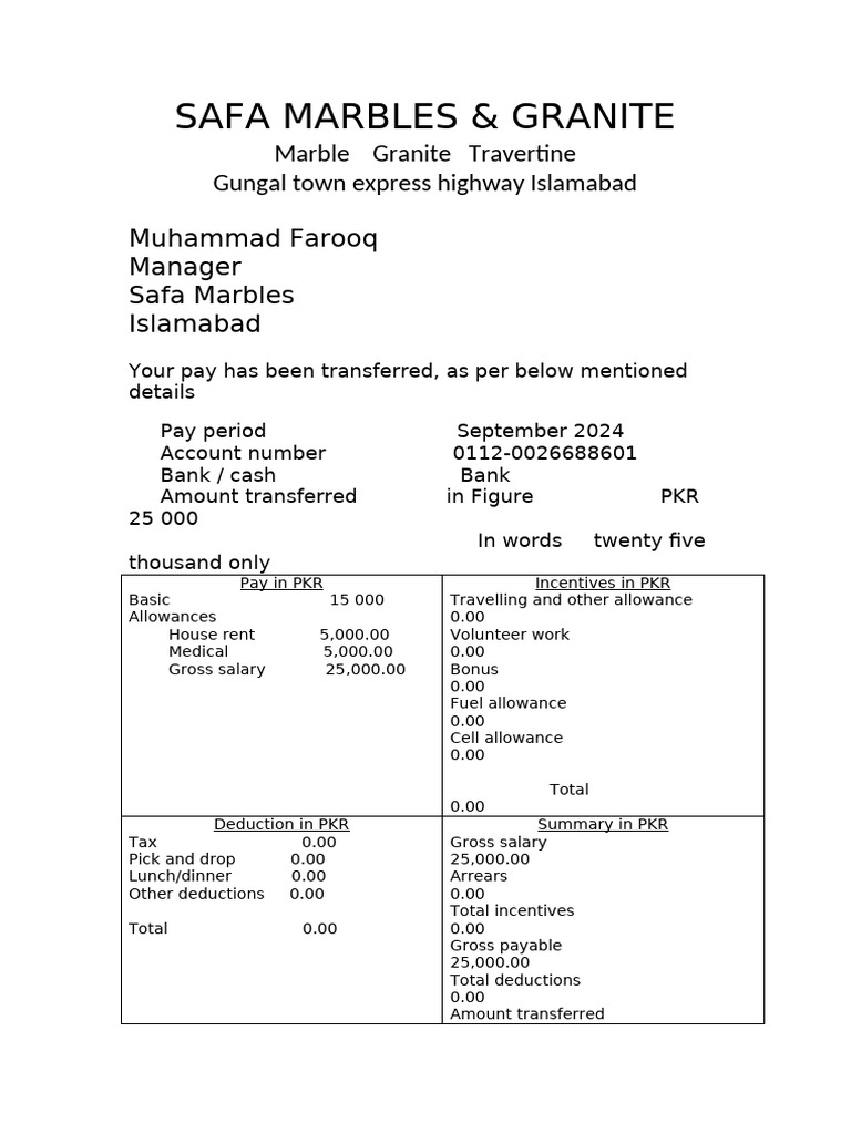 baba pay slip | PDF